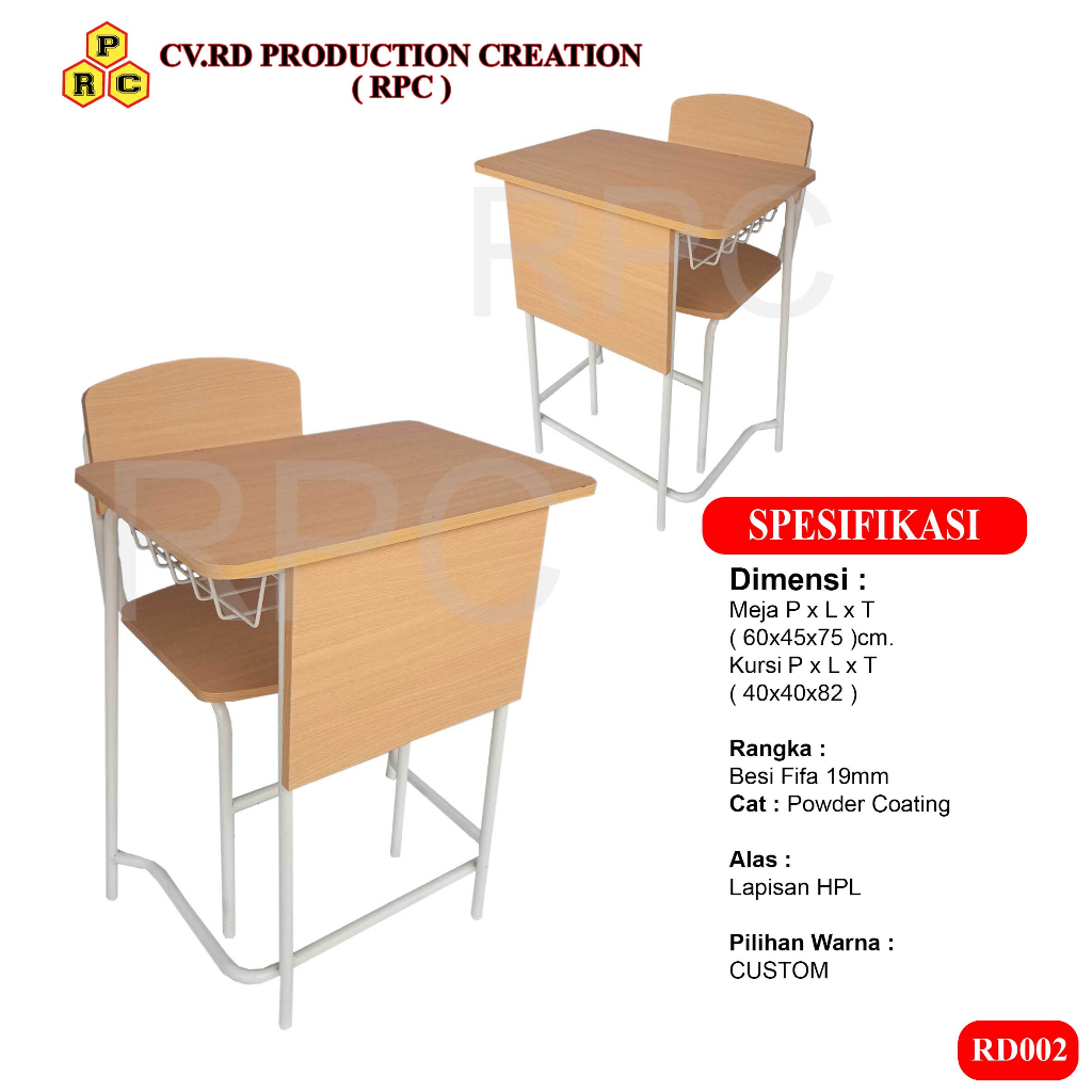 Jual MEJA SEKOLAH KURSI SEKOLAH meja besi meja siswa Meja Belajar RD002 ...