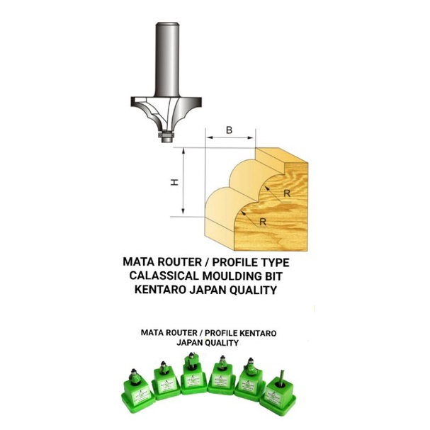Jual MATA ROUTER / PROFILE TYPE CLASSICAL MOULDING BIT KENTARO JAPAN ...