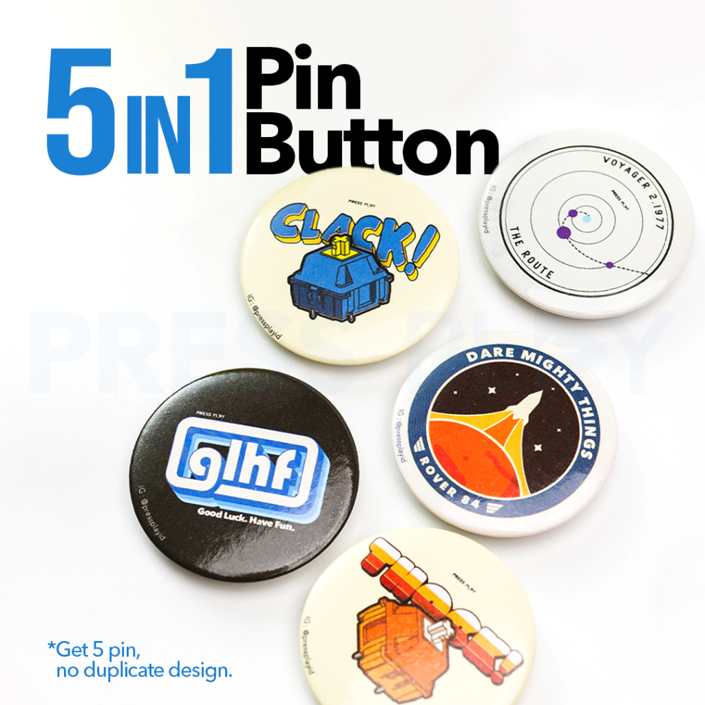 Jual Press Play Pin Official 5in1 Pin Button Set Accessories by Press ...