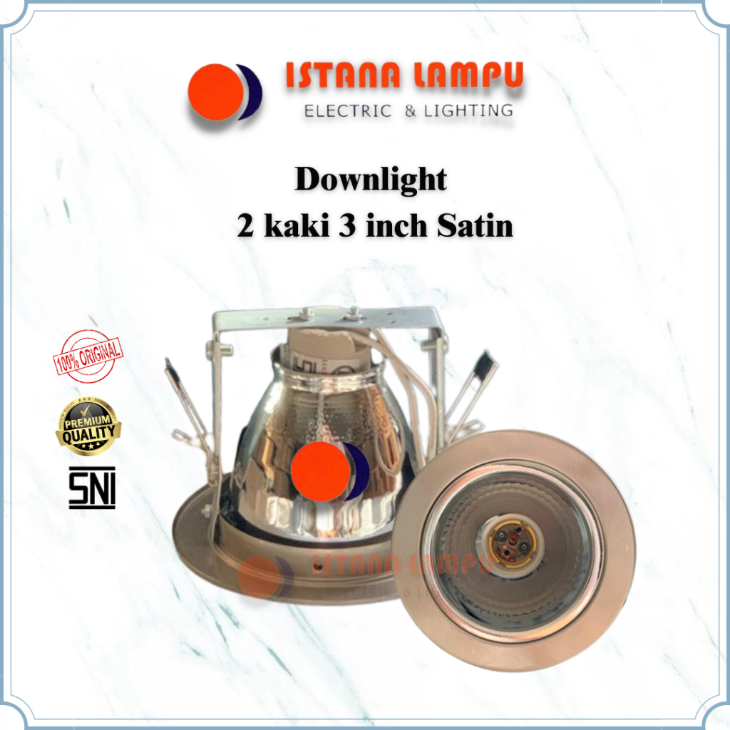 Jual DOWNLIGHT PLAFON UKURAN 3" INCH 2 KAKI SATIN | Shopee Indonesia