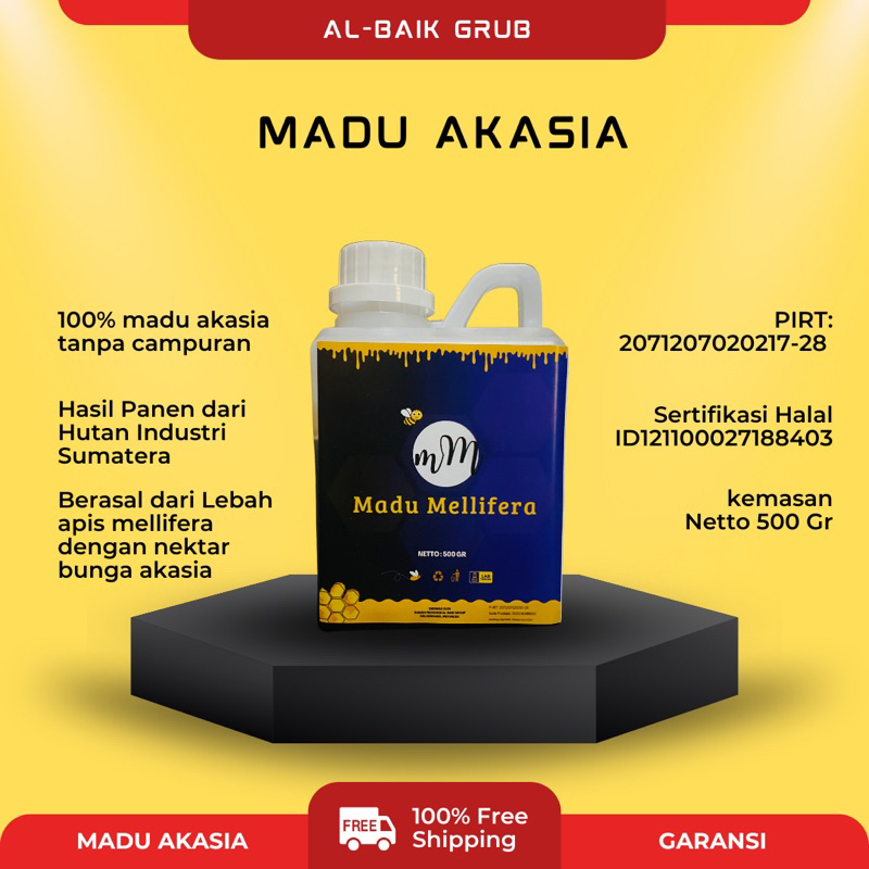 Jual Madu Akasia Mellifera 500gram Madu Murni100% asli Madu Sumatera ...