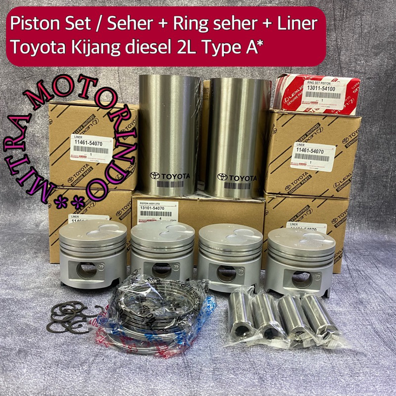 Jual Piston Set/Seher+Ring Seher+Liner Toyota Kijang Diesel 2L Type A | Shopee Indonesia