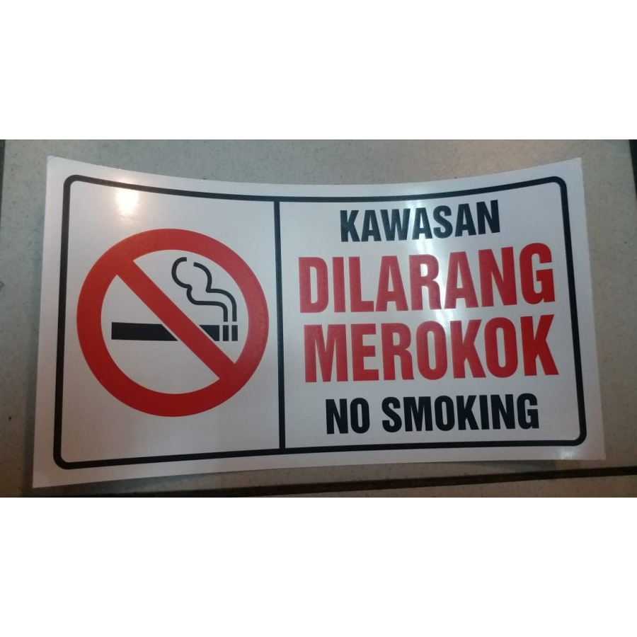 Jual SIGN STICKER KAWASAN DILARANG MEROKOK Uk. 20x15 cm | Shopee Indonesia