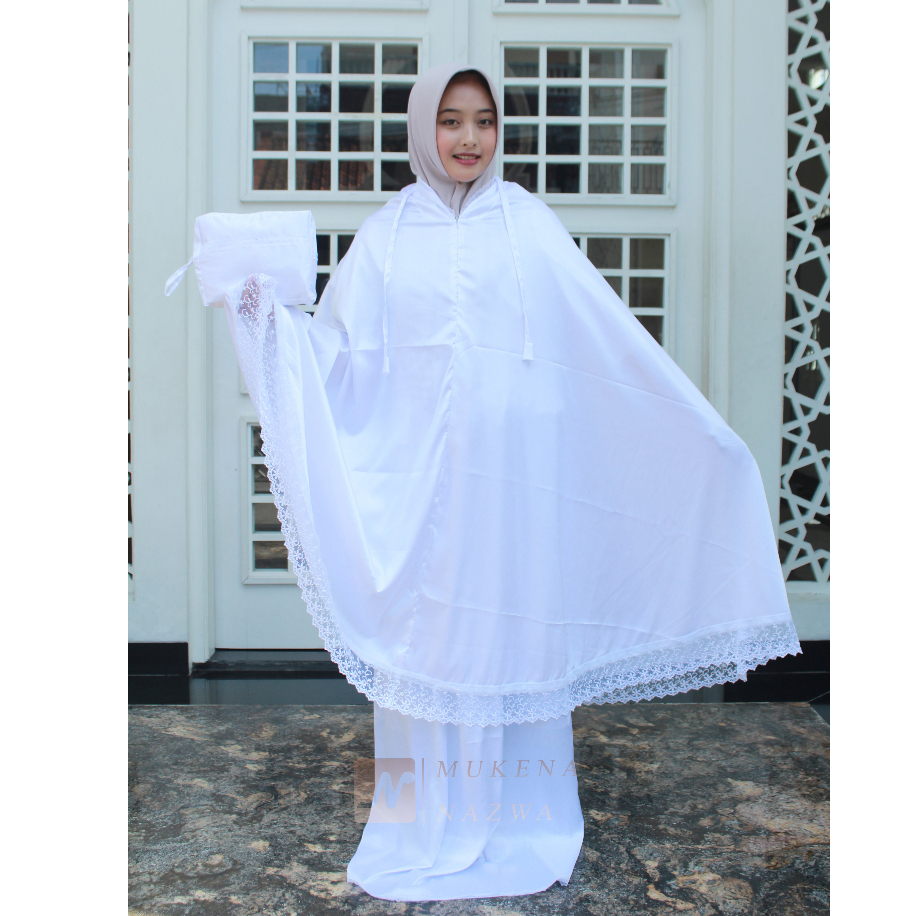 Jual ALYA SERIES - MUKENA ARMANI SILK 2 IN 1 POLOS PUTIH BERSIH ...