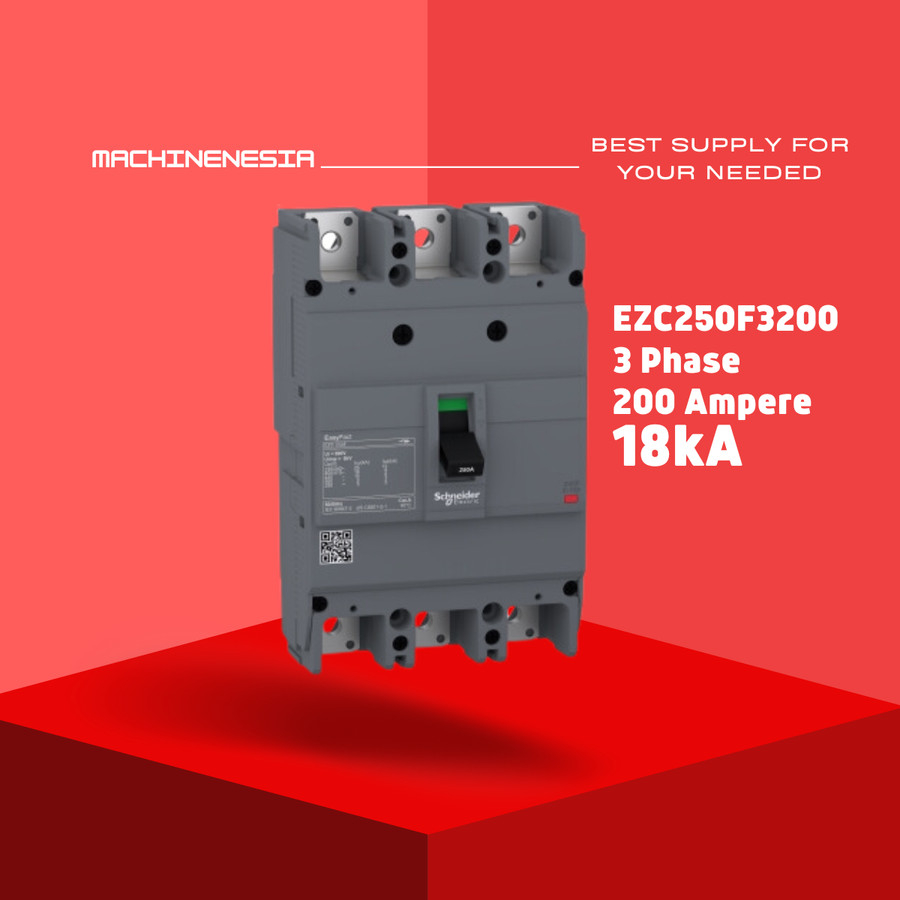 Jual MCCB 3P 200A 18kA SCHNEIDER EASYPACT EZC250F3200 3 PHASE 200 ...
