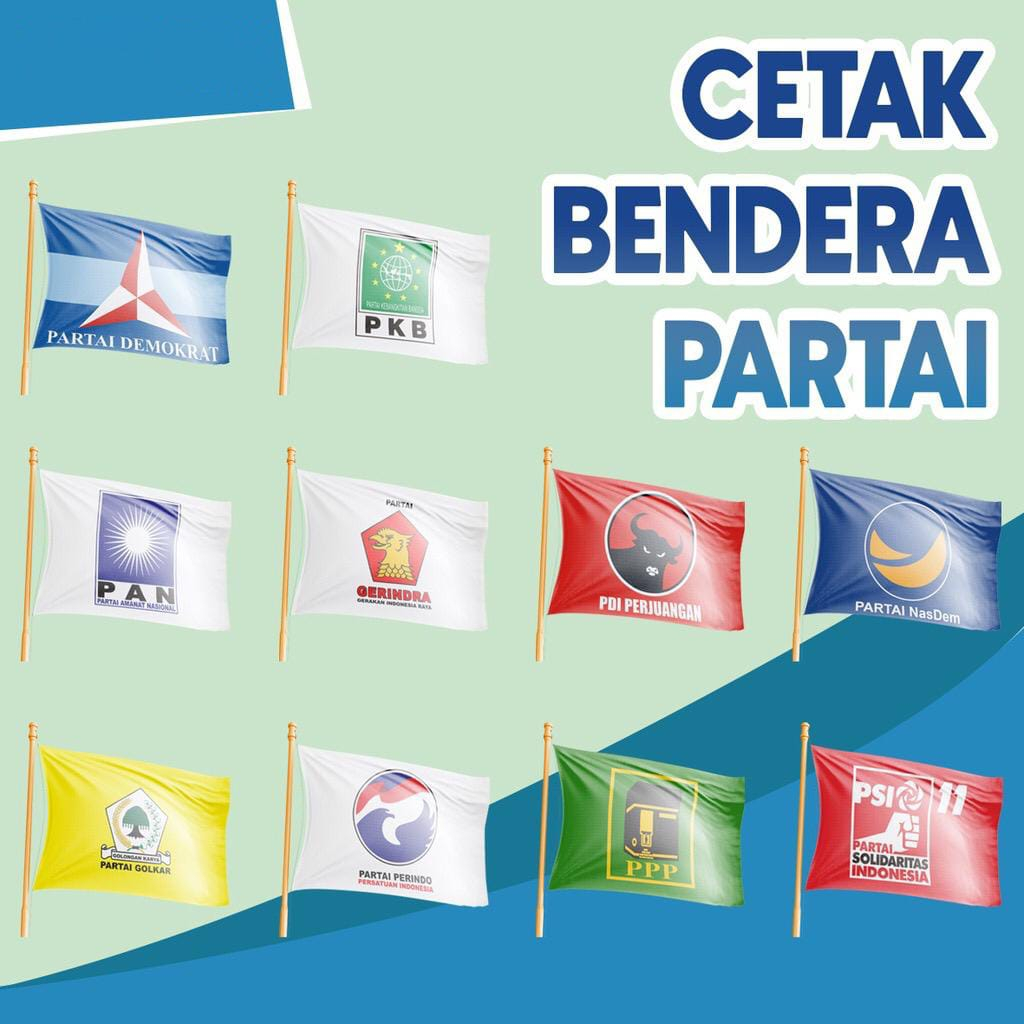 Jual Cetak Bendera Partai Politik bisa custom gambar | Shopee Indonesia