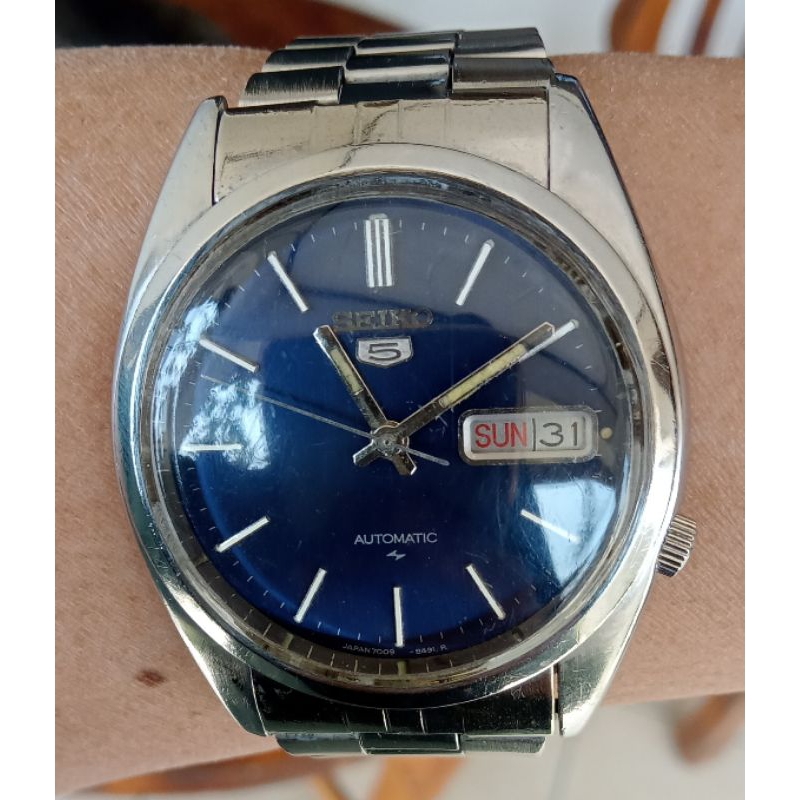 Jual Vintage Seiko5 Automatic cal 7009-3040 Blue Dial | Shopee Indonesia