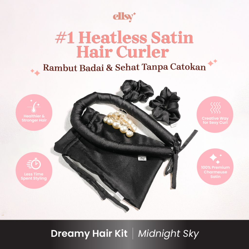 Jual Dreamy Hair Kit in Midnight Sky [Heatless Satin Hair Curls ...
