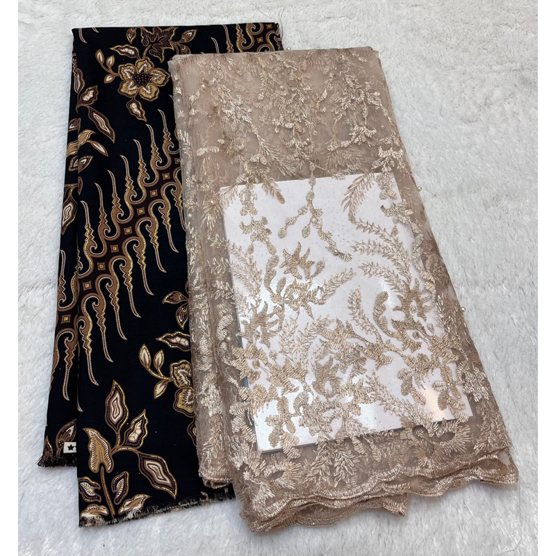 Jual Set/Paket Kain Tille Bordir Mutiara & Batik | Shopee Indonesia