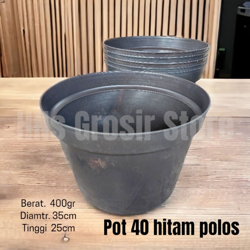 Jual Pot bunga besar hitam ukuran 40 polos plastik | Shopee Indonesia