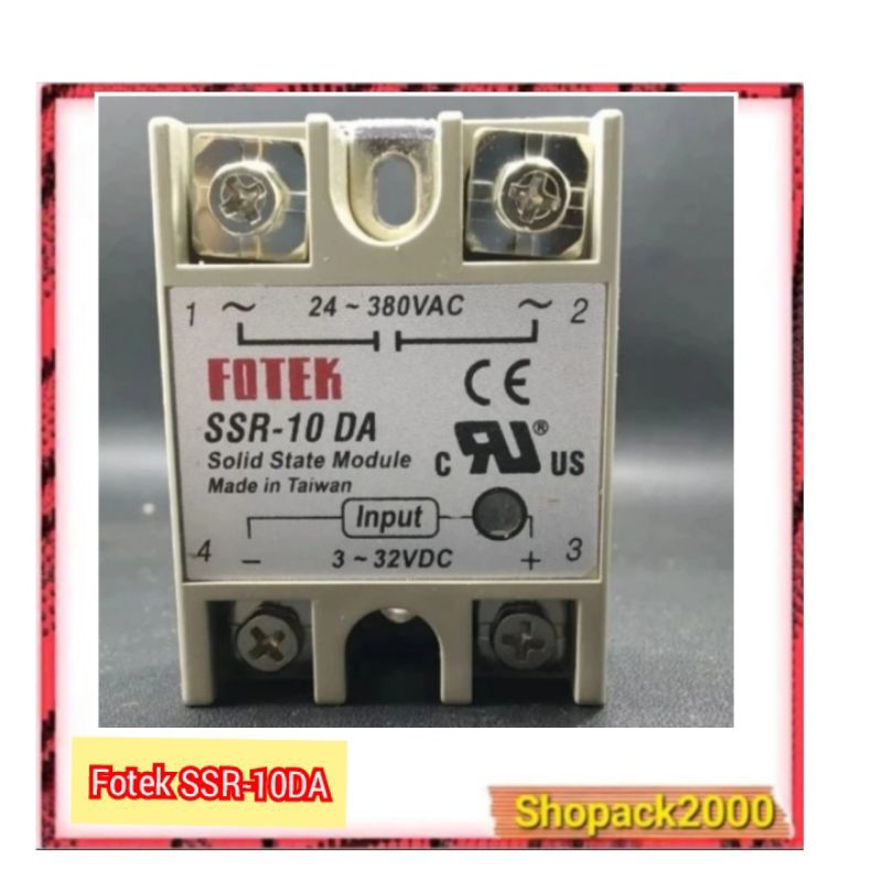Jual Solid State Relay SSR-10DA Fotek SSR 10A | Shopee Indonesia