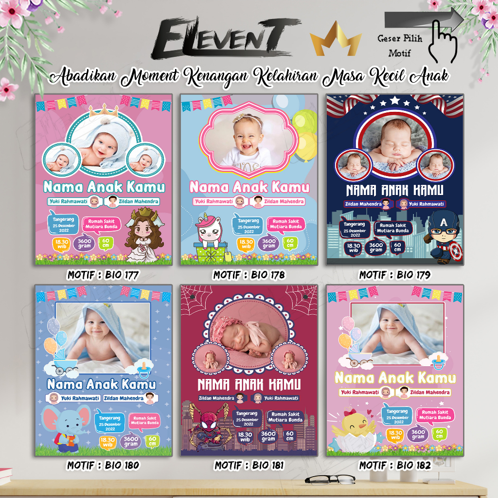 Jual Bikin Biodata Bayi Kayu 30x40cm Foto Gantung Hiasan Dinding ...