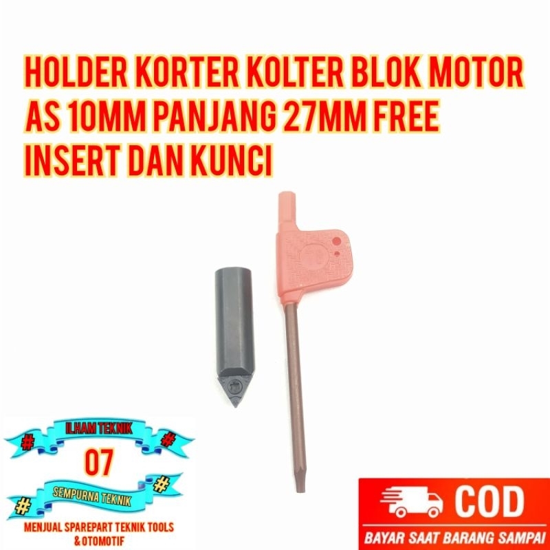 Jual holder korter.kolter blok motor as 10mm panjang 27mm free insert ...