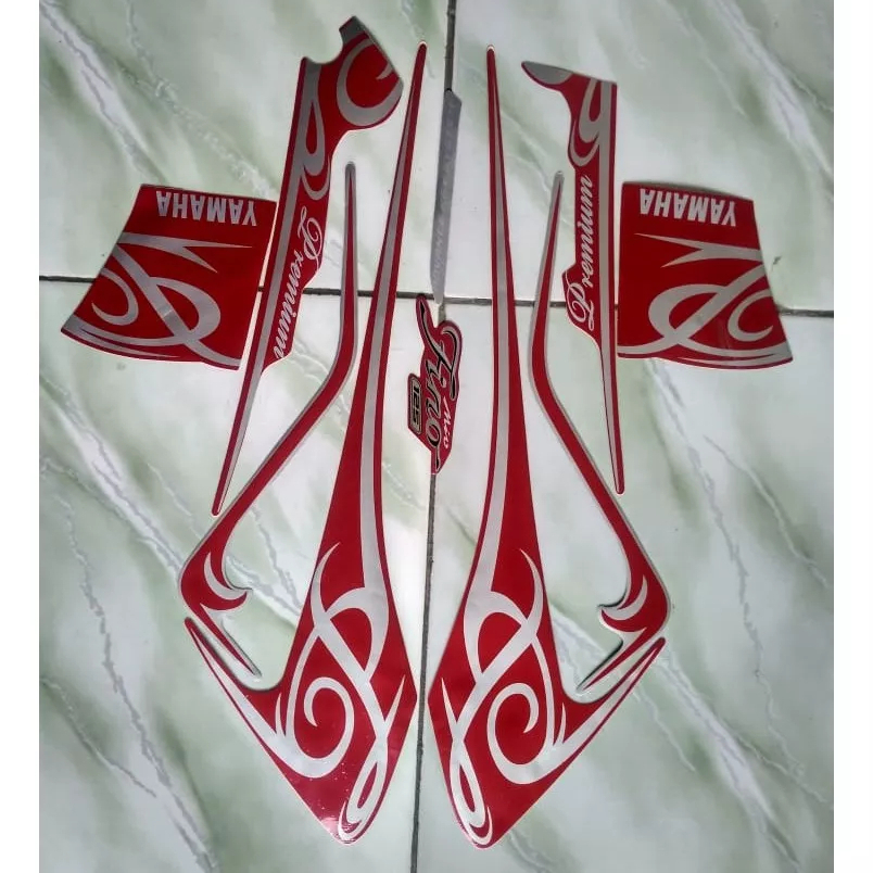 Jual stiker striping yamaha fino premium 2016 merah lis body standar ...