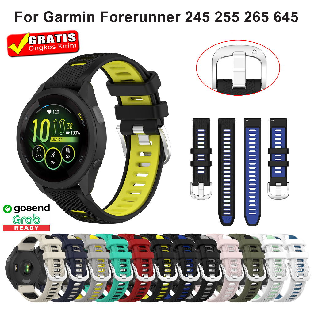 Jual STRAP TALI JAM GARMIN FORERUNNER 245 255 265 645 MODEL GM TWOTONE ...