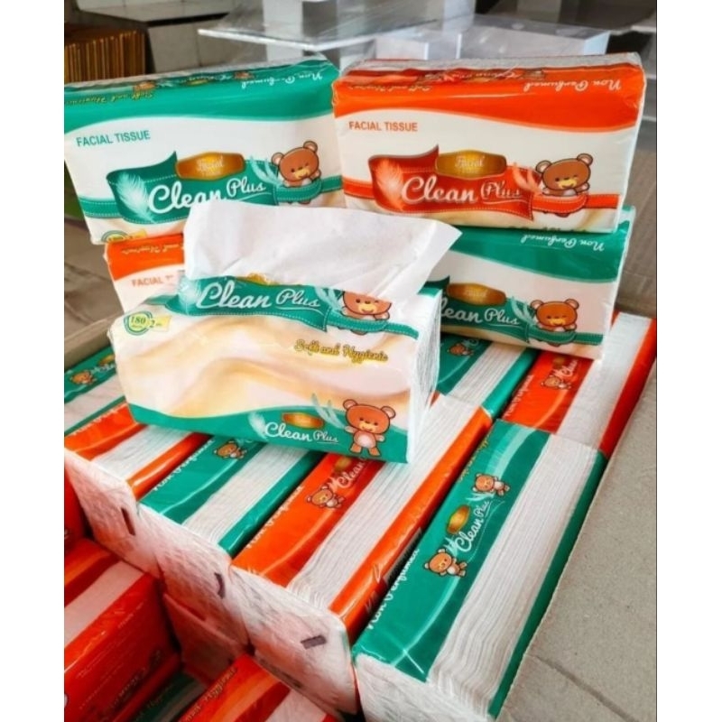 Jual CLEAN PLUS - Tisu Wajah Soft Pack / Facial Tissue 180 shrets (2 ...