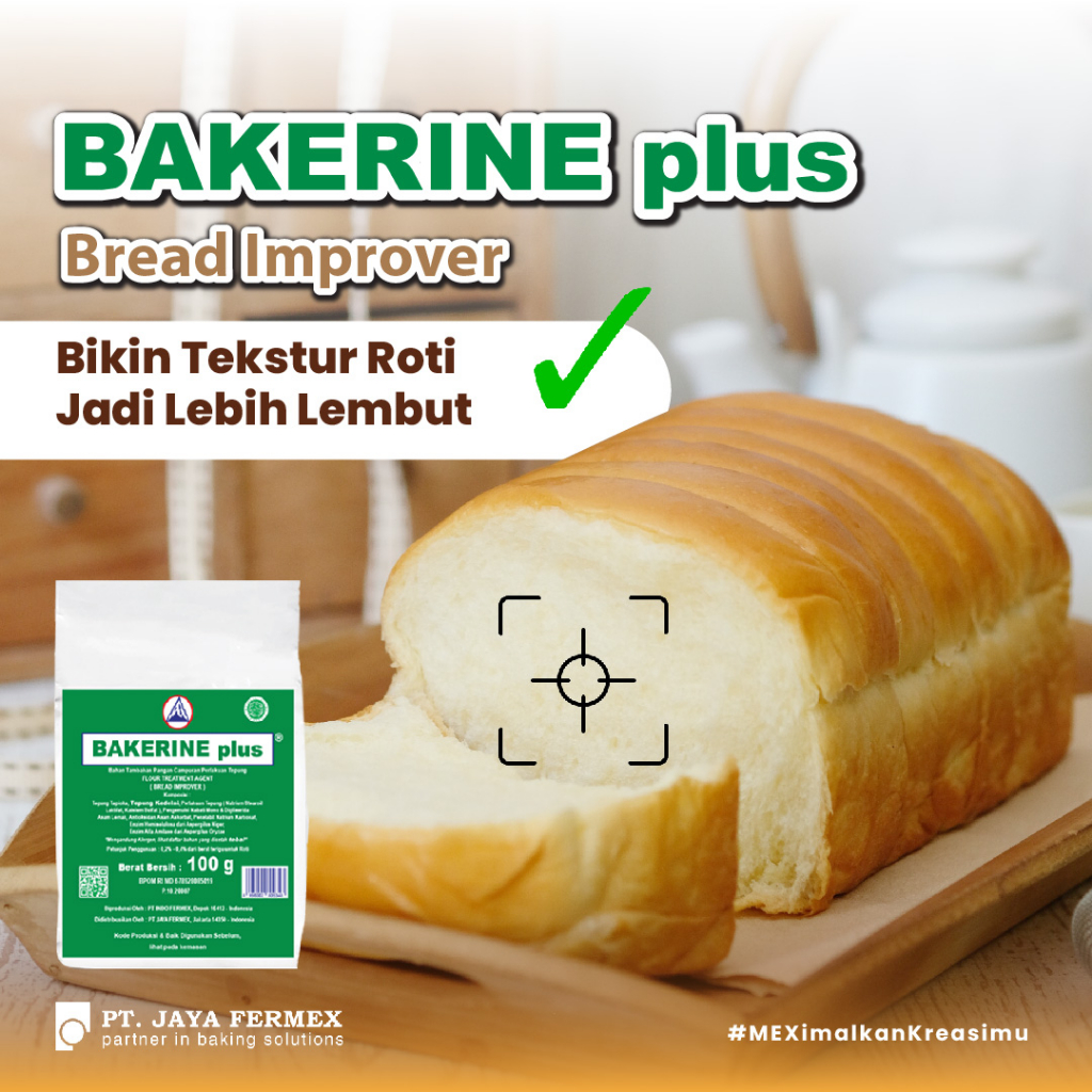Jual Pengempuk Roti Bread Improver Bakerine Plus Sachet 100 gram ...