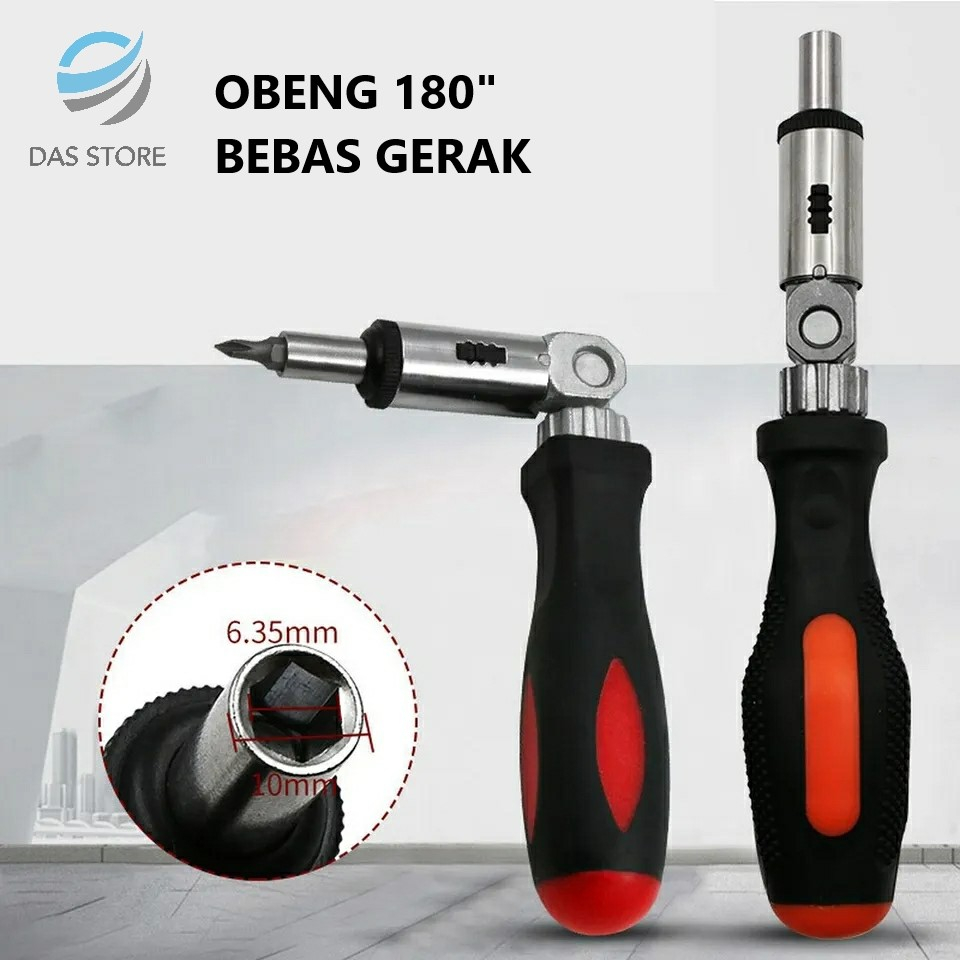 Jual Kepala Obeng Ratchet FLEKSIBEL 180 DERAJAT Magnetic RACHET ...