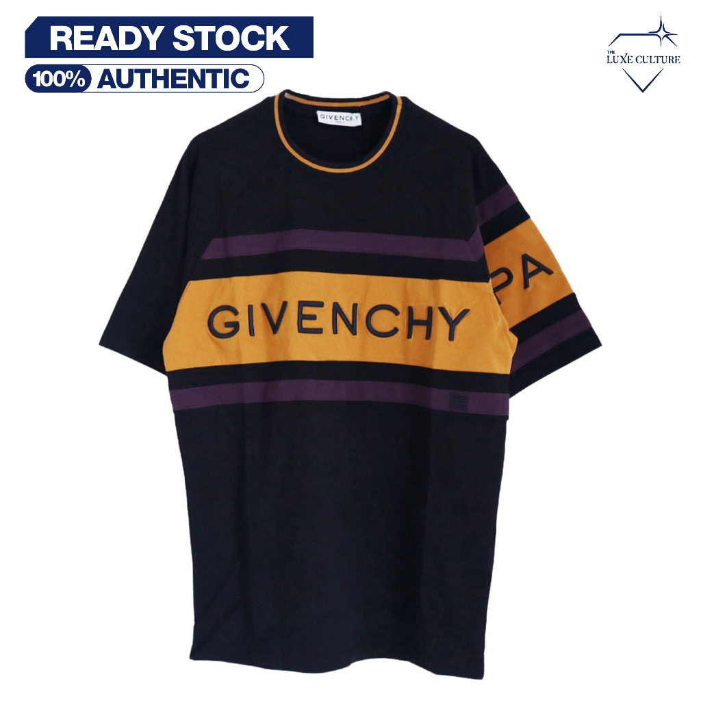 Jual Givenchy Contrasting Logo Black Orange / Kaos Hitam Branded ...