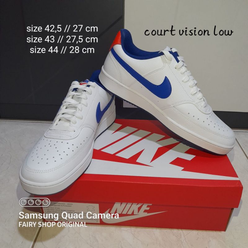 Jual SEPATU NIKE COURT VISION LOW WHITE/HYPER ROYAL SIZE 43 ORIGINAL ...