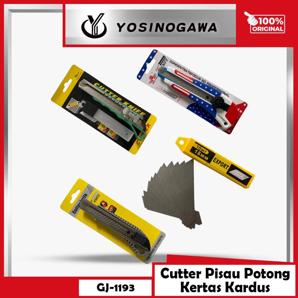 Jual YOSINOGAWA - CUCI GUDANG Pisau Cutter Besi Autolock Gagang Lapis ...