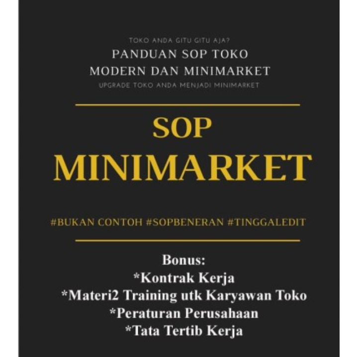 Jual Paket SOP Minimarket untuk manajemen Usaha toko Modern dan Retail ...