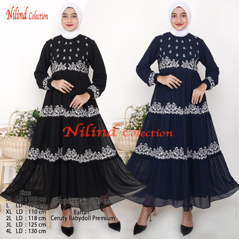Jual Gamis Cantik Ceruty Babydoll Premium | Gamis Mewah ukuran M L XL ...