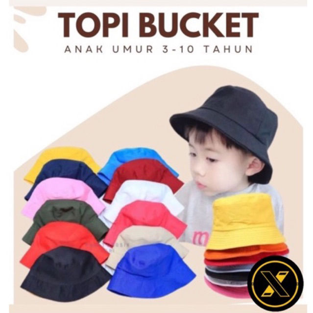 Jual Topi Bucket Hat Anak Premium Umur 2-10 Tahun cewek cowok | Shopee ...