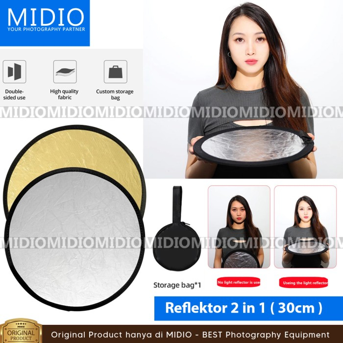 Jual Reflektor Studio Foto 2in1 Midio Diameter 30cm | Shopee Indonesia