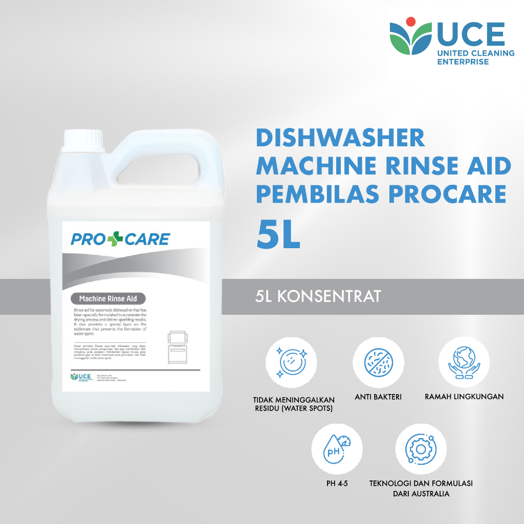 Jual PROCARE Dishwasher Machine Rinse Aid Pembilas 5L | Shopee Indonesia