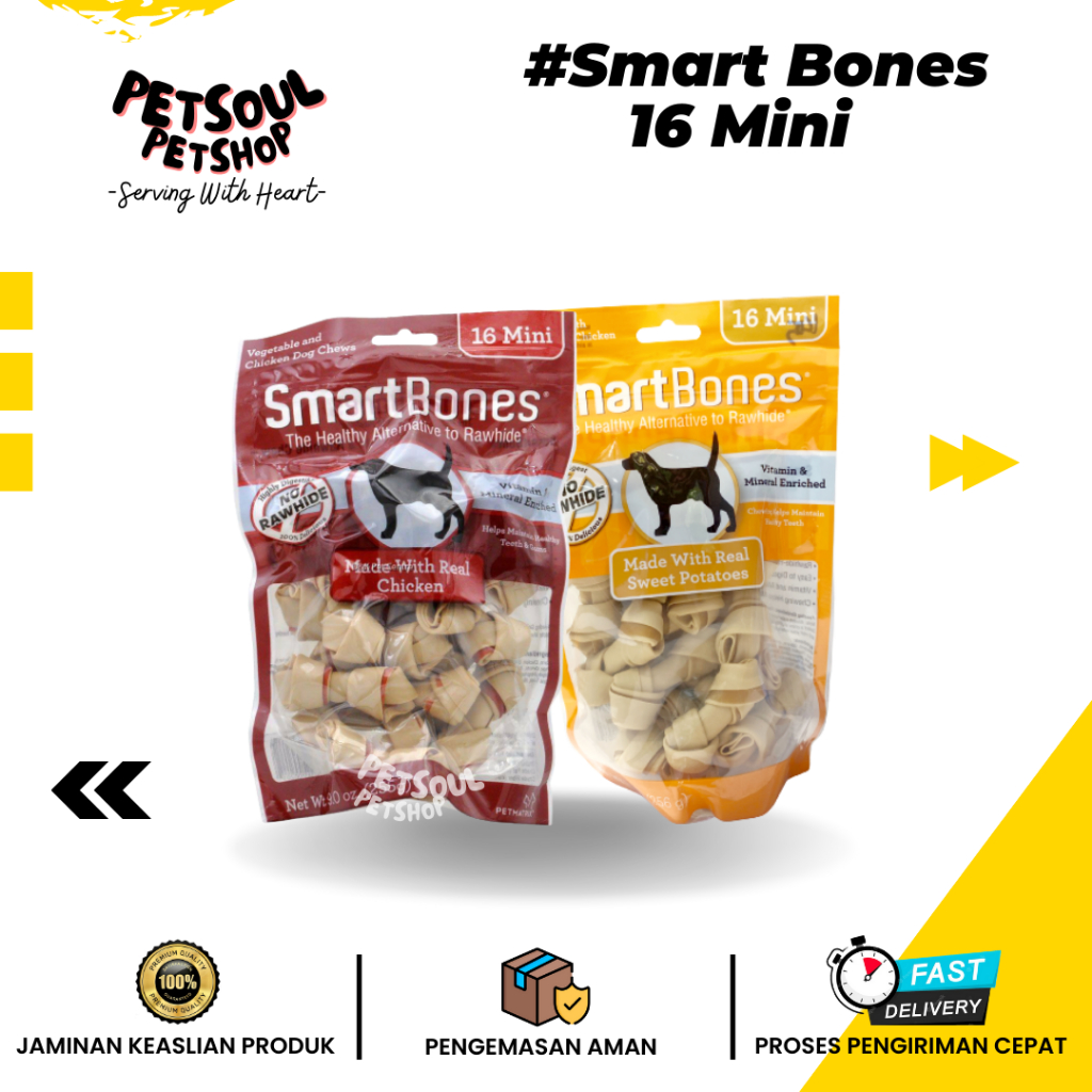 Jual Snack Anjing Smart Bones - Cemilan Tulang SmartBones 16 Mini ...