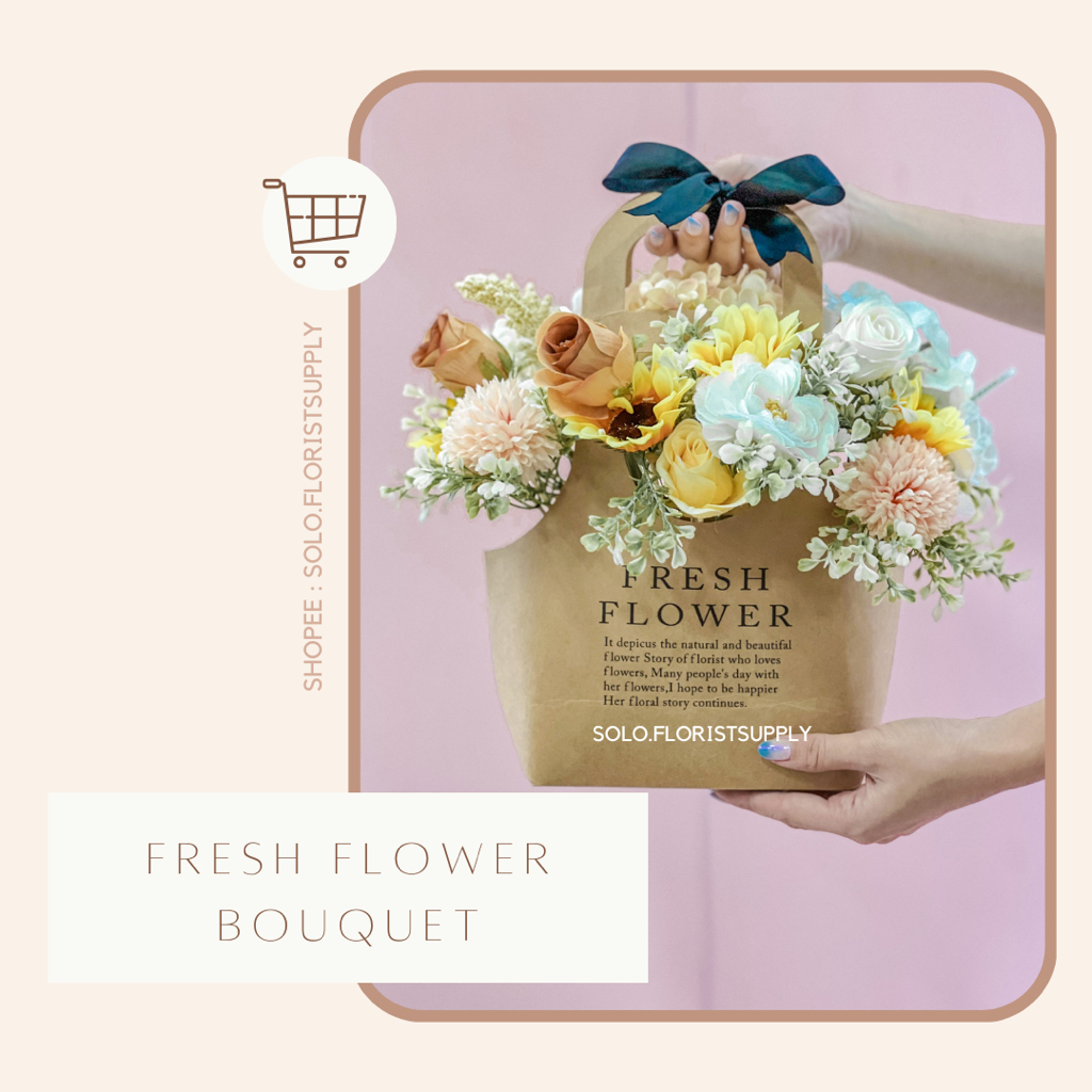 Jual RANGKAIAN FRESH FLOWER BOUQUET SUDAH DAPAT BUNGA + PAPERBAG BUKET Bloom Box Bulat/ Box ...