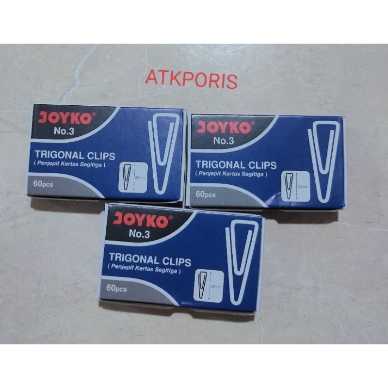 Jual Joyko trigonal clip no 3/ paper clip/ penjepit kertas segitiga ...