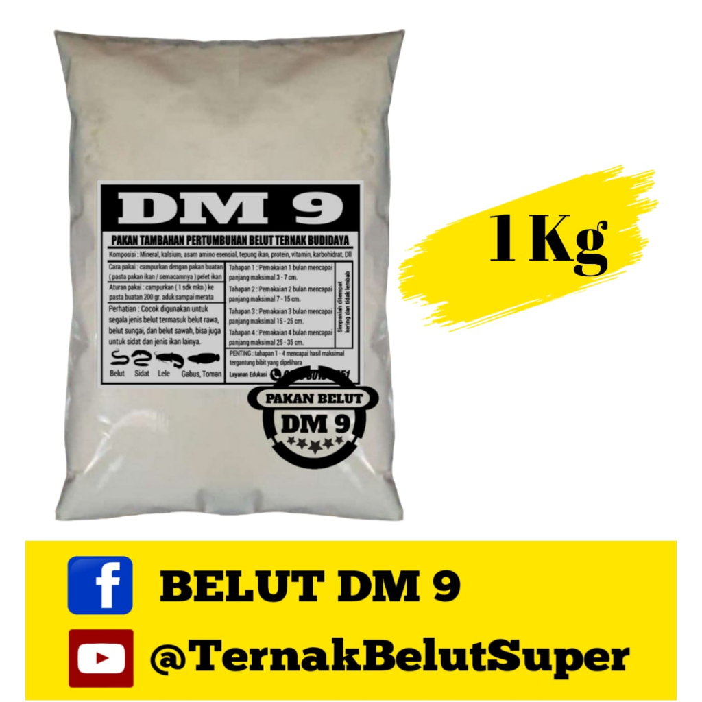 Jual Pakan belut ternak budidaya DM 9 1 KG | Shopee Indonesia