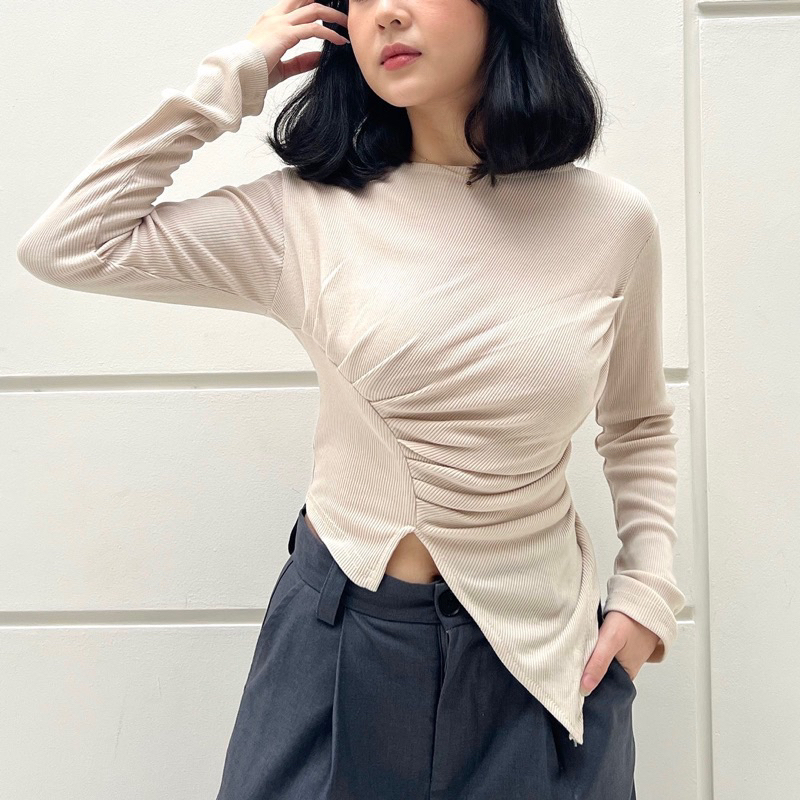 Jual Cirebon Cloth - Niya Top Knit | Atasan Knit Wanita - Korean Top - Baju Knit Wanita Lengan ...