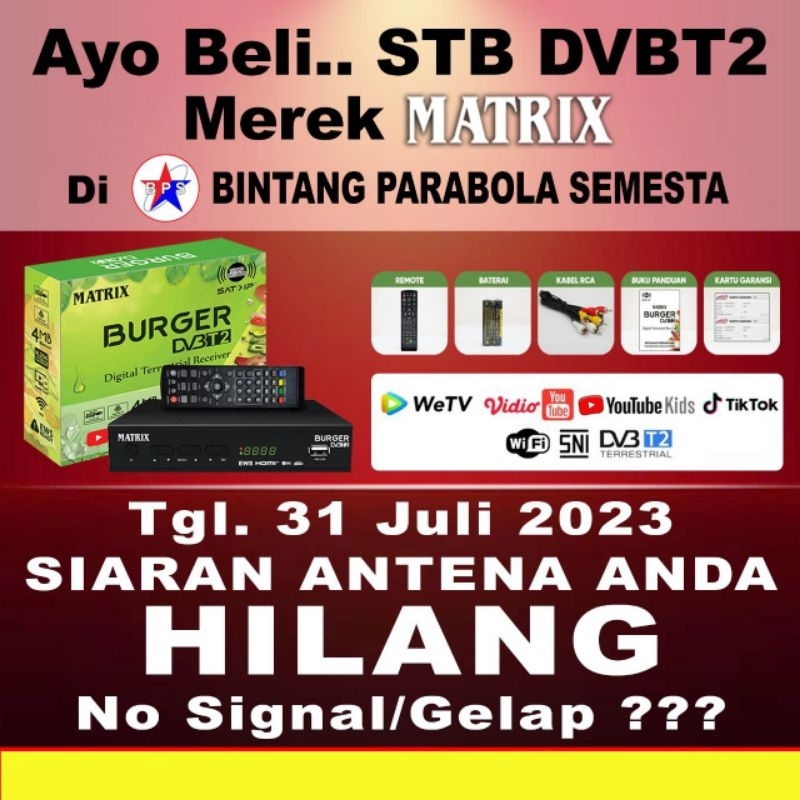 Jual set top box dvbt2 matrix hijau burger stb dvbt2 untuk siaran tv digital | Shopee Indonesia