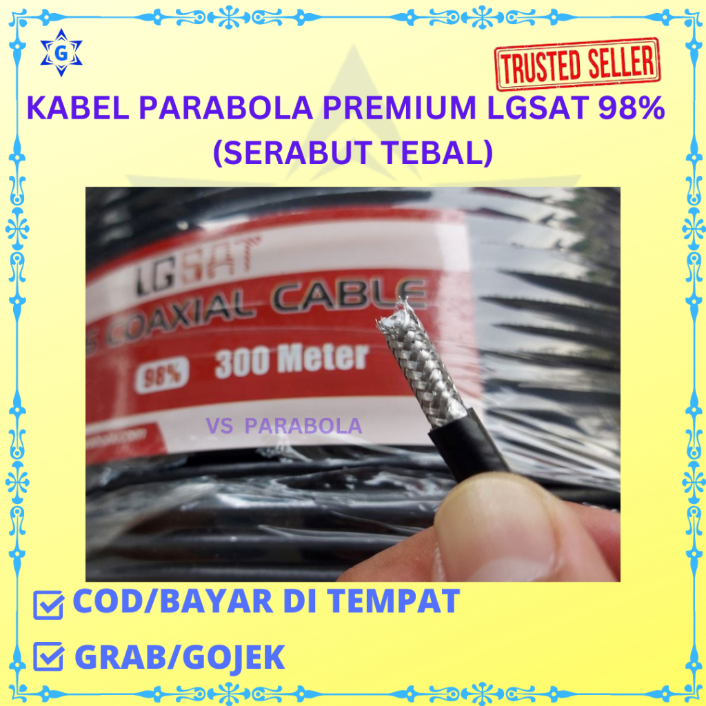 Jual KABEL COAXIAL RG6 / KABEL TV / KABEL PARABOLA / KABEL ANTENA TV COAXIAL RG6 PREMIUM LGSAT ...