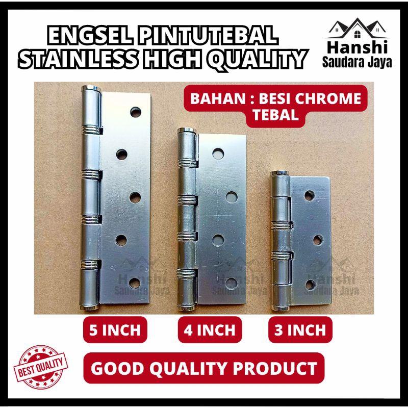 Jual Engsel Pintu Tebal 3" 4" 5" Inch Engsel Tebal Besi Chrome CAB ...