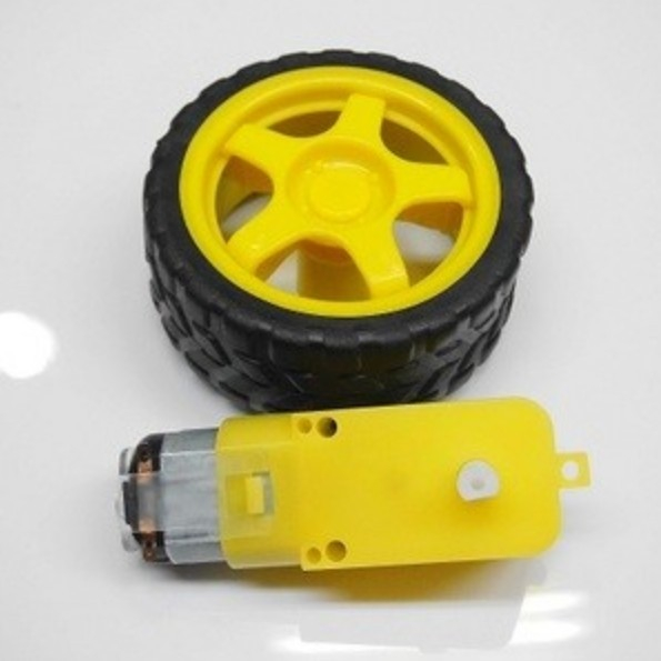 Jual Smart Car DC Motor Gearbox 6V + Roda for robot line tracer ...