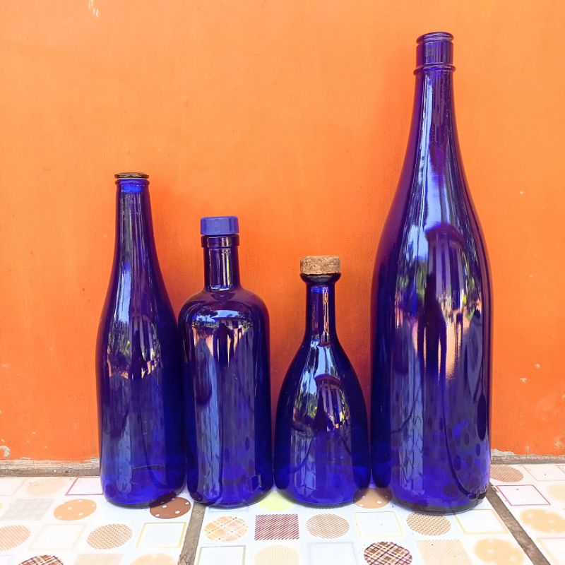 Jual botol biru asli botol pajangan botol koleksi/1pcs | Shopee Indonesia