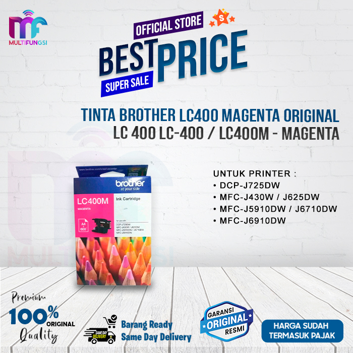 Jual Tinta Brother LC400 Magenta Original LC 400 LC-400 / LC400M ...