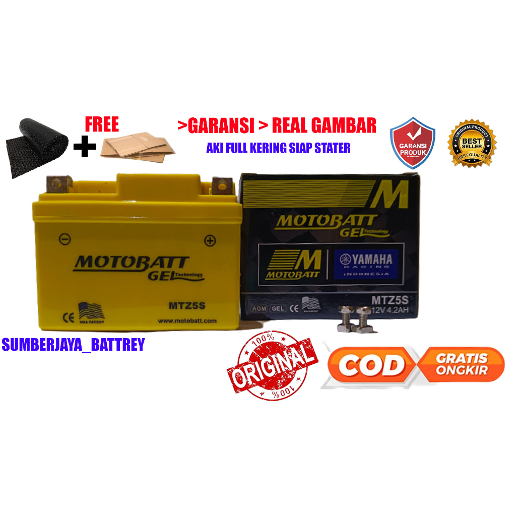 Jual aki motor HONDA YAMAHA SUZUKI BEAT FI/KARBU SCOOPY FI VARIO SUPRA X 125 aki motobatt MTZ5S ...
