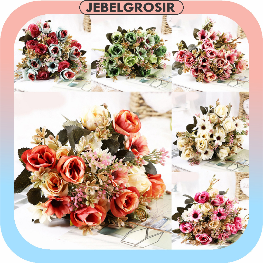 Jual Bunga Buket Bouquet Dekorasi Bahan Plastik Tanaman Bunga Hias ...