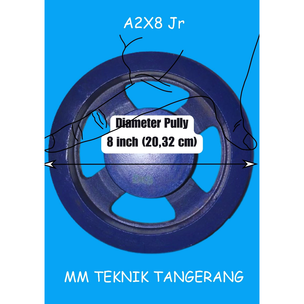 Jual Pully A2 X 8 Jari Besi Ancuran Poli A2 X 8 Inchi Pulley Cor Besi