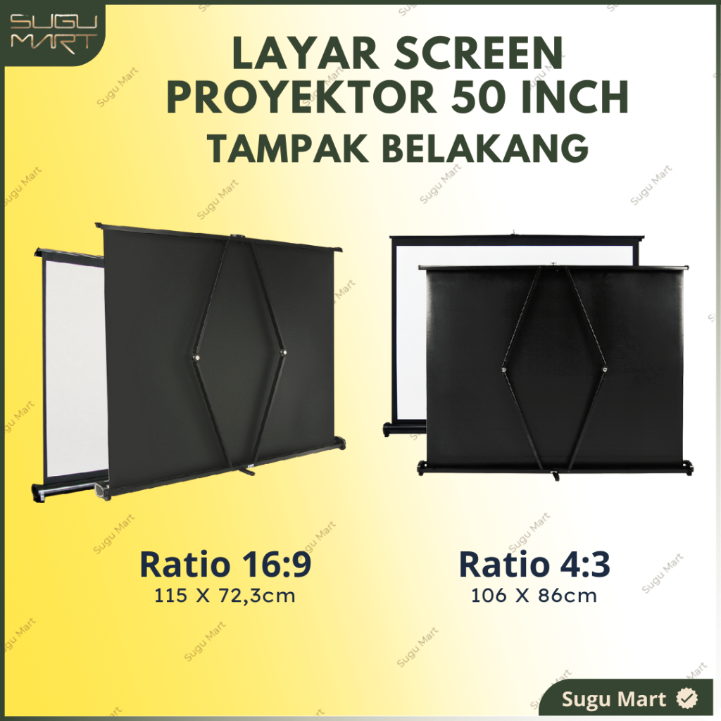 Jual Layar Proyektor 50 Inch | Screen Proyektor Portable 50 Inch Ratio ...