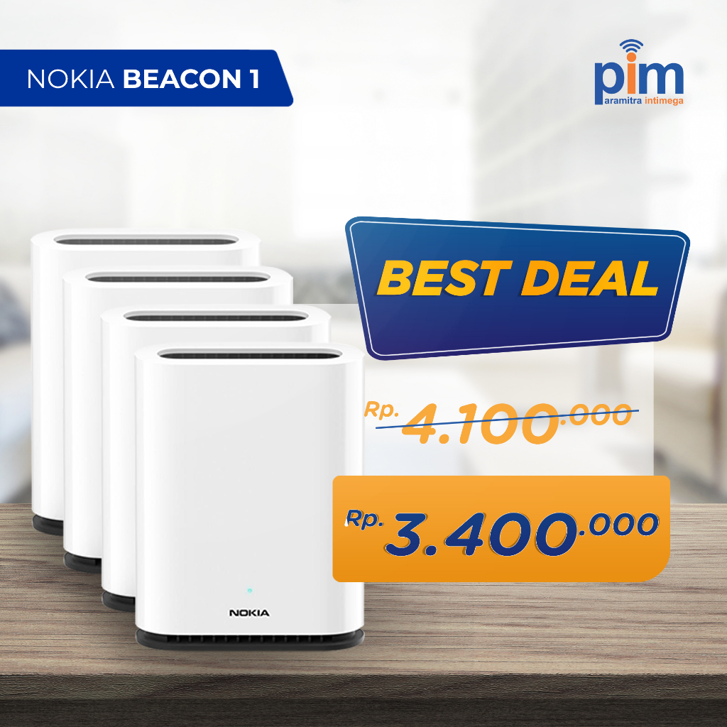 Jual Paket 4 Unit Smart Nokia Wifi Beacon 1 Mesh Router Extender ...