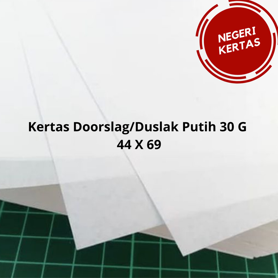Jual KERTAS DOORSLAG/DUSLAK PUTIH 30 GSM 44X69CM (Plano / rim) | Shopee ...