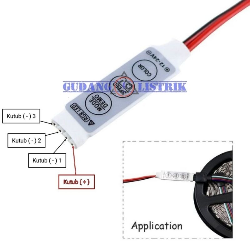 Jual Module Led Strip Controller RGB Led DC 5-24V 4 Pin 3 Jalur Lampu ...