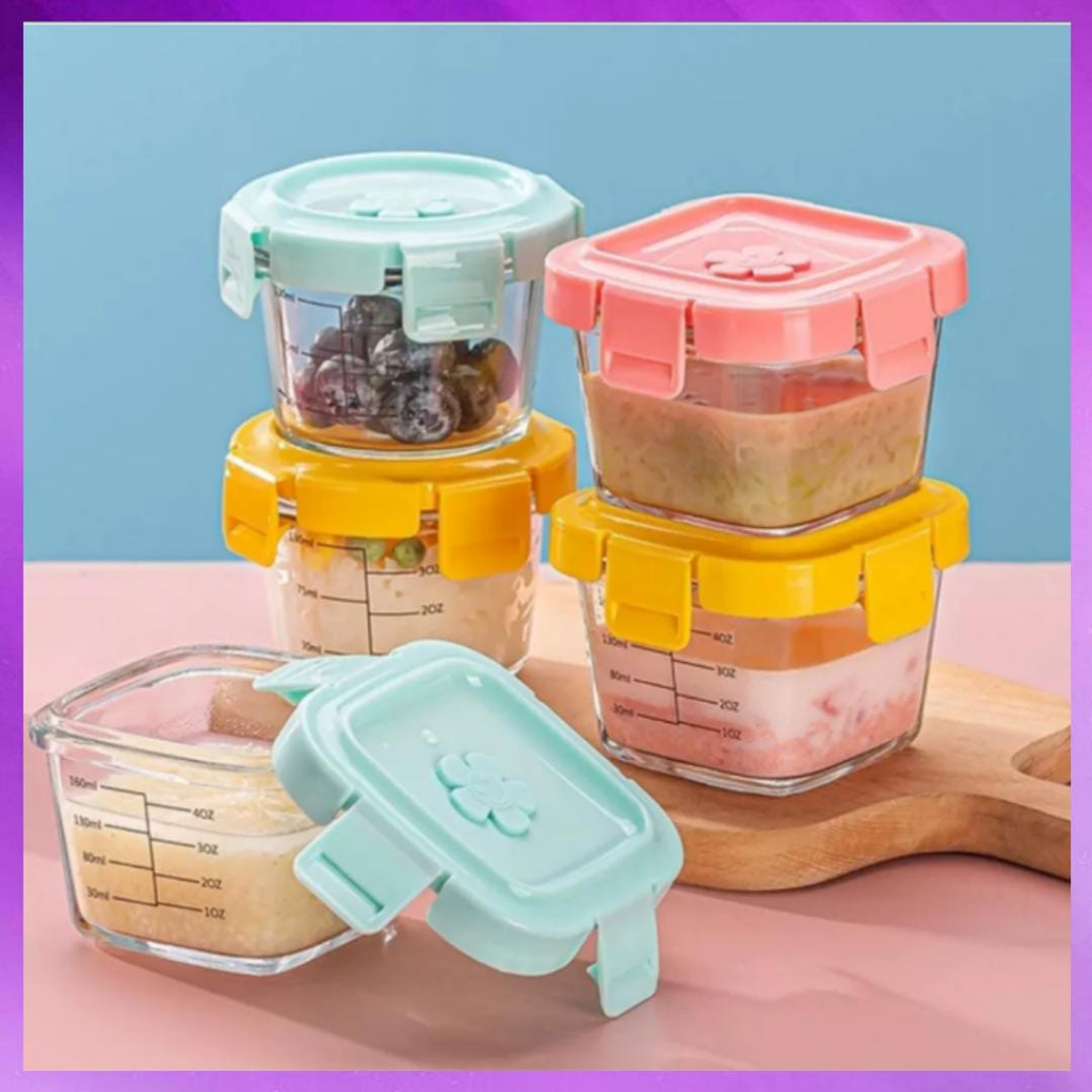 Jual Jhon Tempat Wadah Penyimpanan Makanan Mpasi Kaca Kotak Makan Baby ...