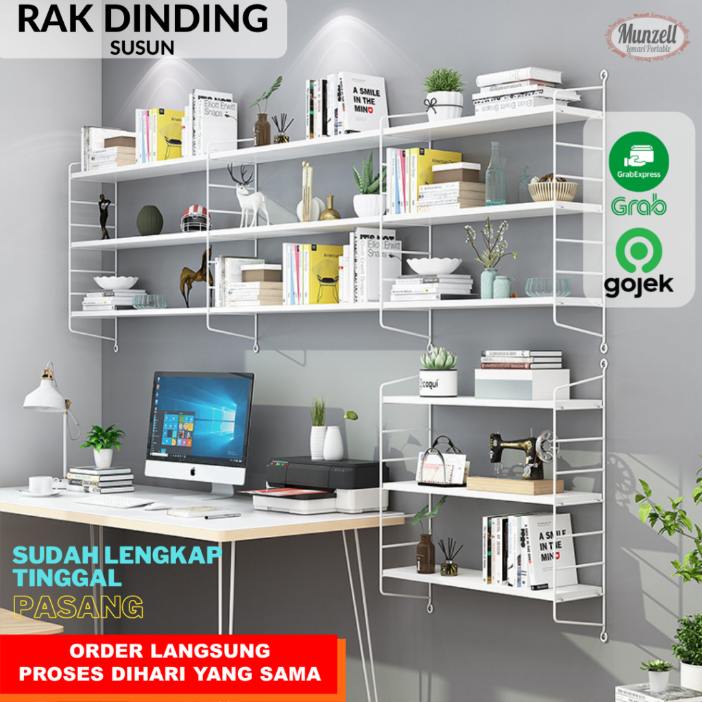 Jual Rak Dinding / Ambalan Tempel Kayu Besi Hanging Serbaguna Minimalis ...